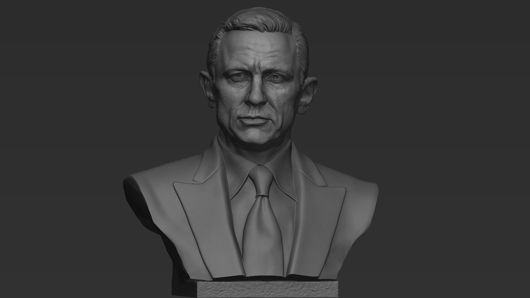 Daniel Craig Bust Sculpture,james Bond Actor Room Decoration in Gray ...
