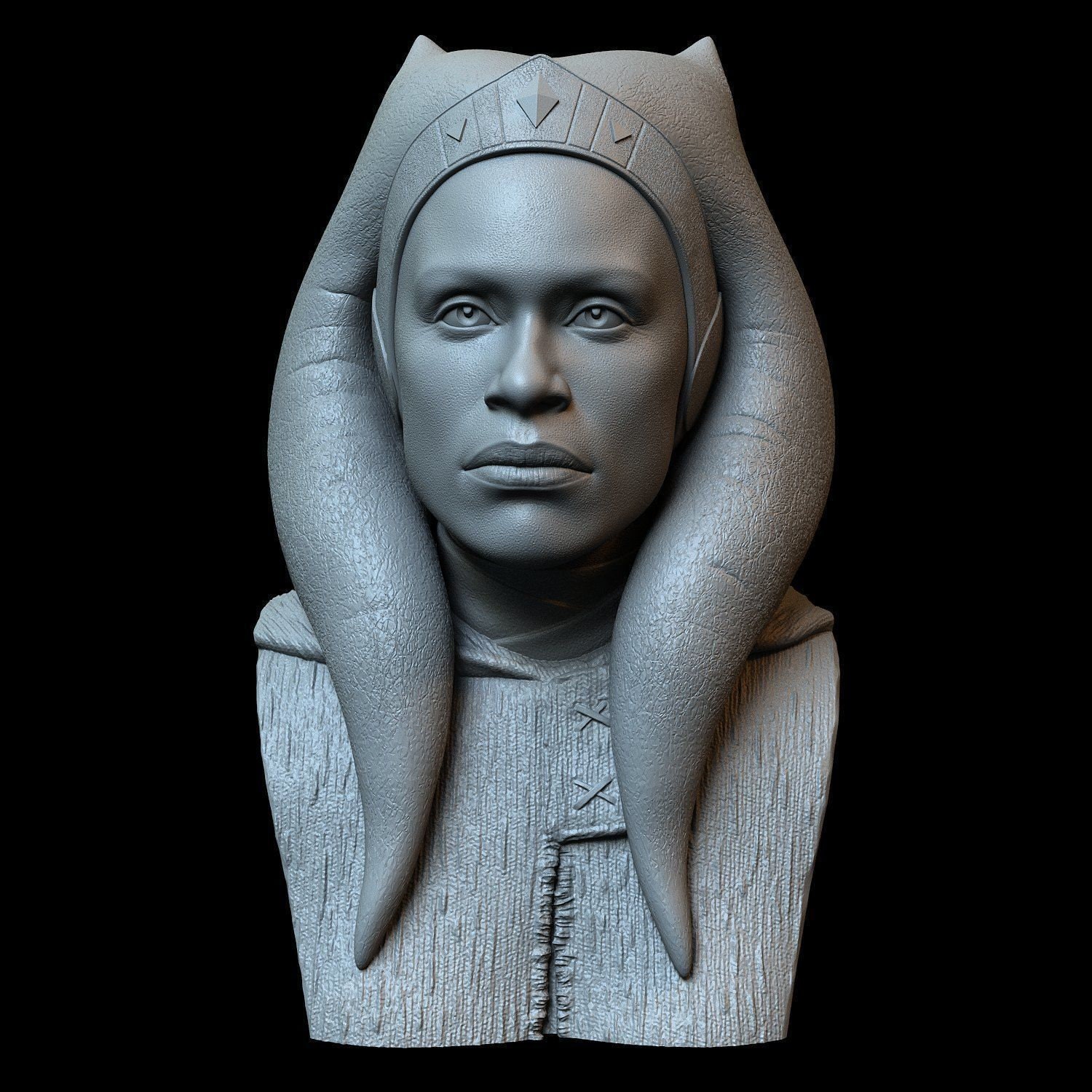 Rosario Dawson as Ahsoka Tano 3D Printed Sculpture, a Paintable Bust ...