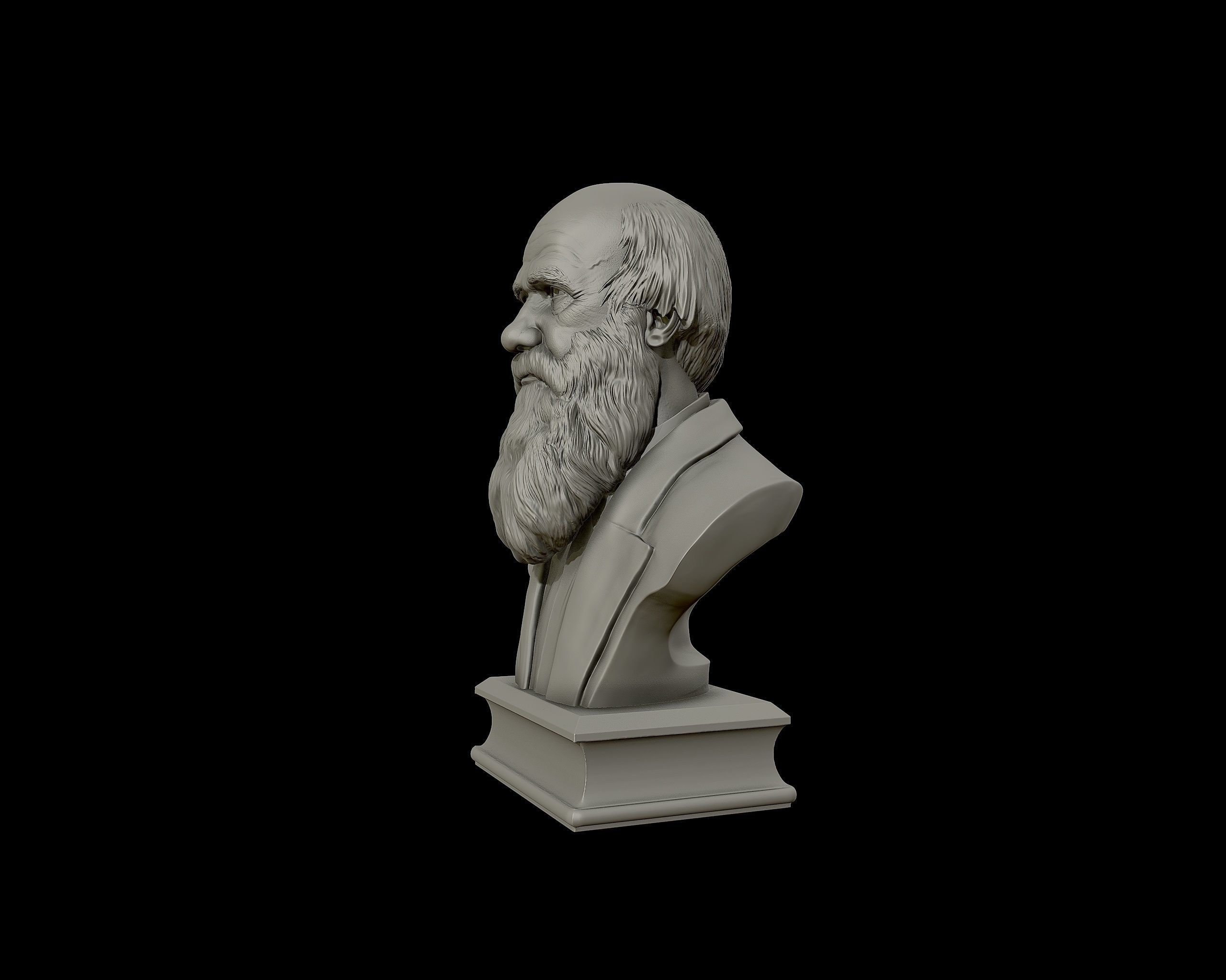 CHARLES DARWIN 3D Printed Bust Sculpture, Revolutionary Scientist and ...