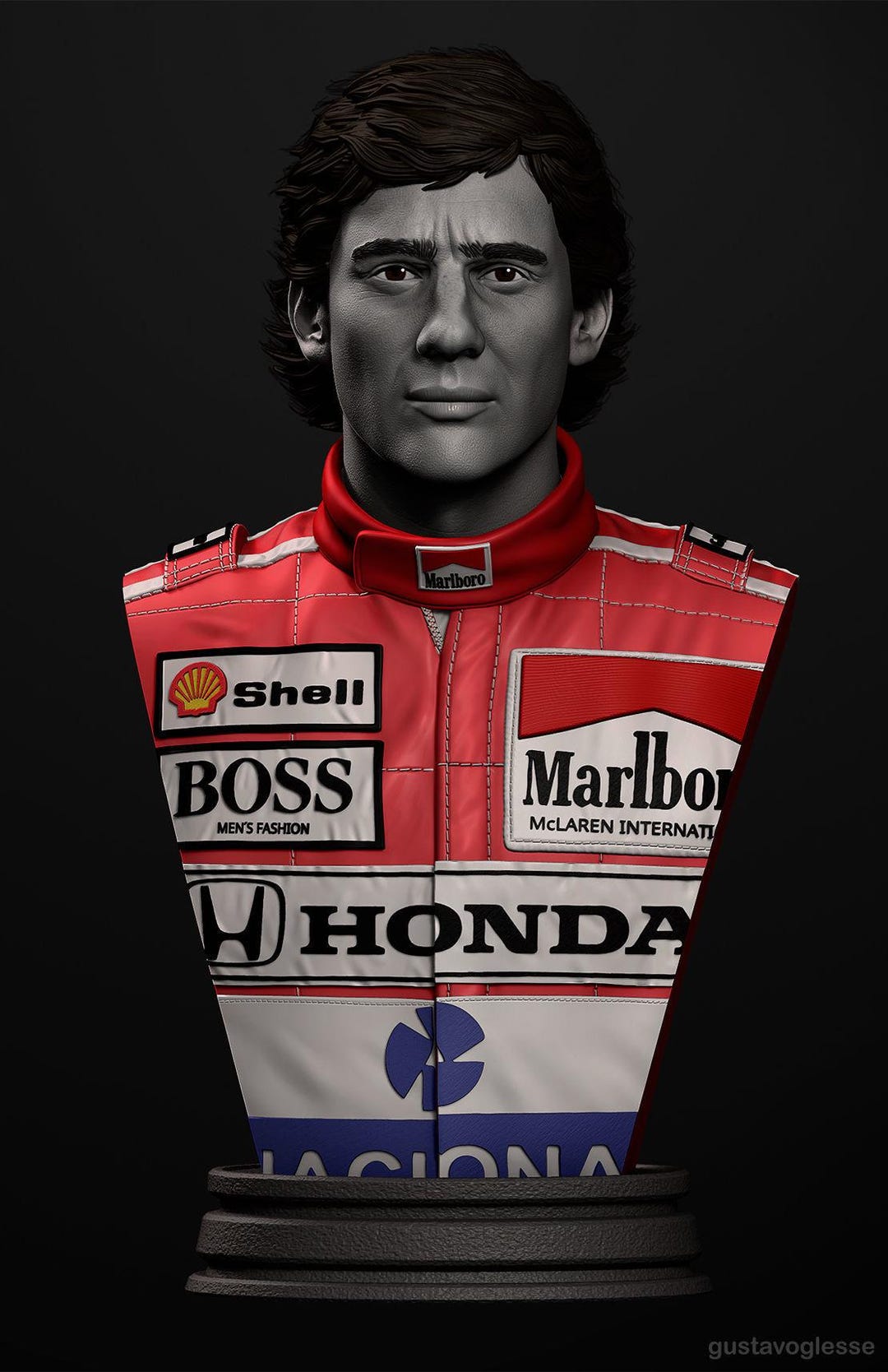 Ayrton Senna Bust, Racing Driver, Sculpture, Bookshelf Decor, Gamer ...