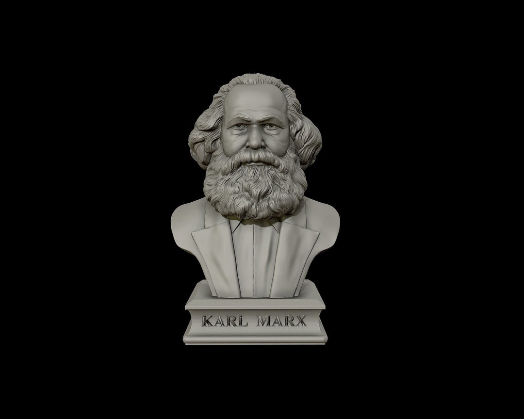 Karl Marx 3D Statue Sculpture, German Philosopher Bust Room Decoration ...
