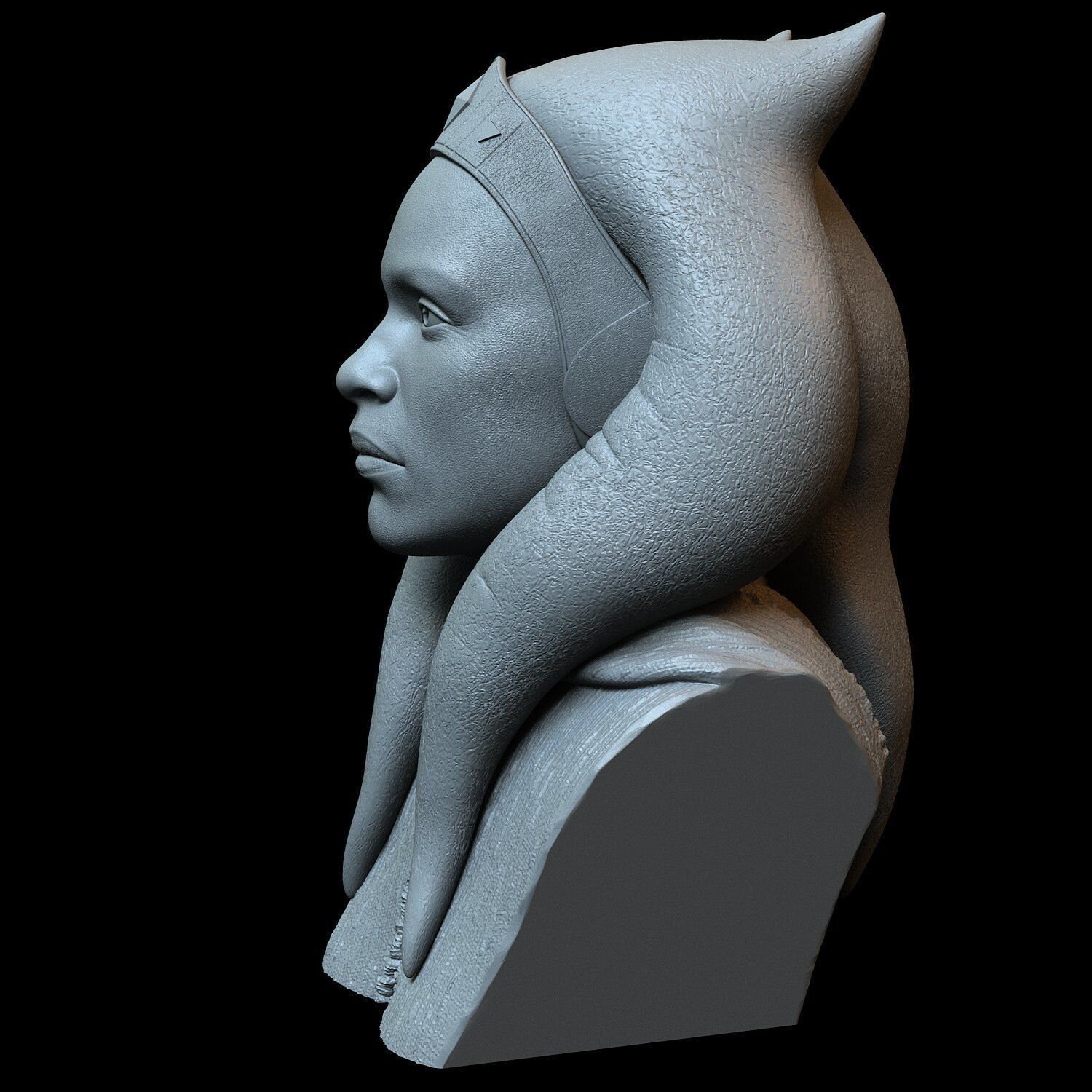 Rosario Dawson as Ahsoka Tano 3D Printed Sculpture, a Paintable Bust ...