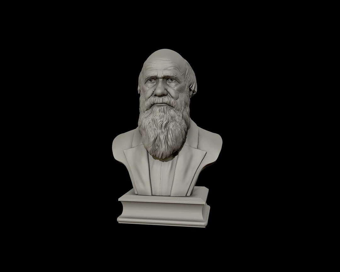 CHARLES DARWIN 3D Printed Bust Sculpture, Revolutionary Scientist and ...