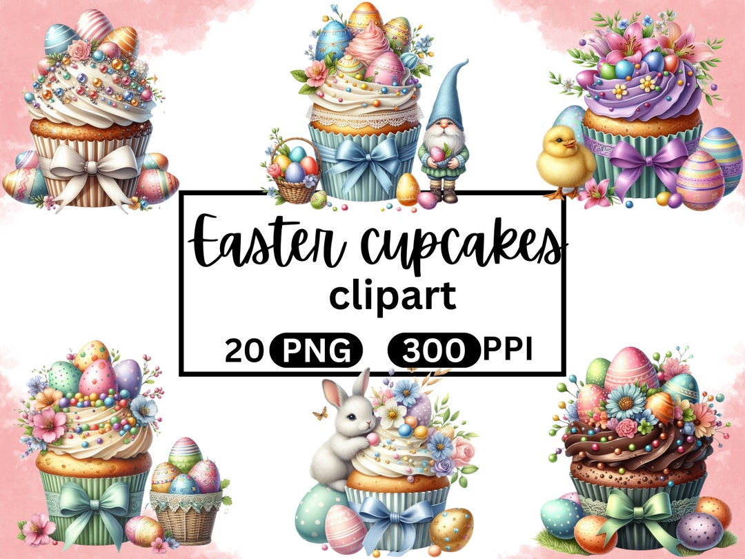 Easter Cupcake Clipart-easter Cupcake Clip Art-commercial Use ...