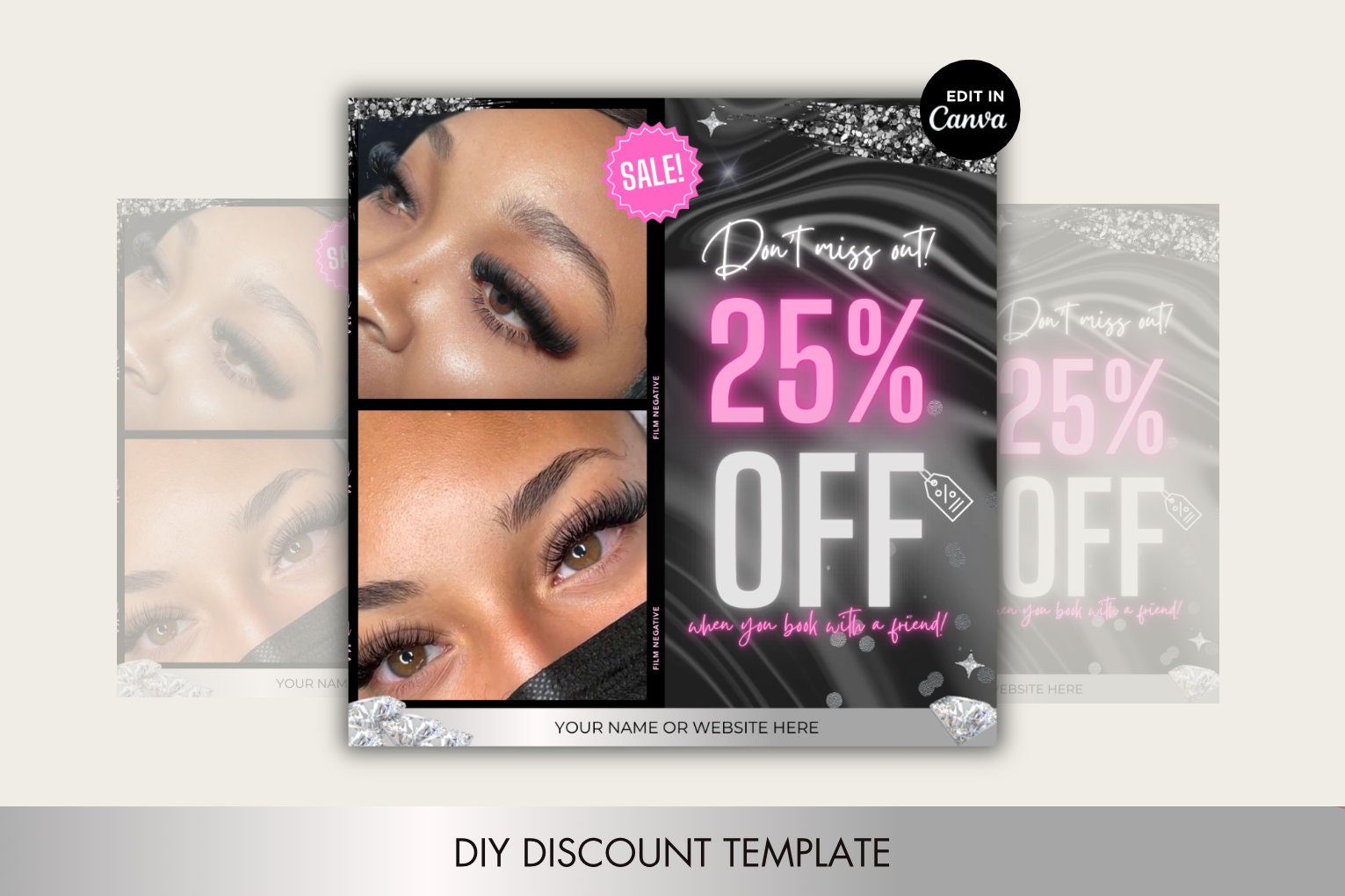 Sale and Discount Template for Businesses, Nails, Hair, Lashes, Beauty ...