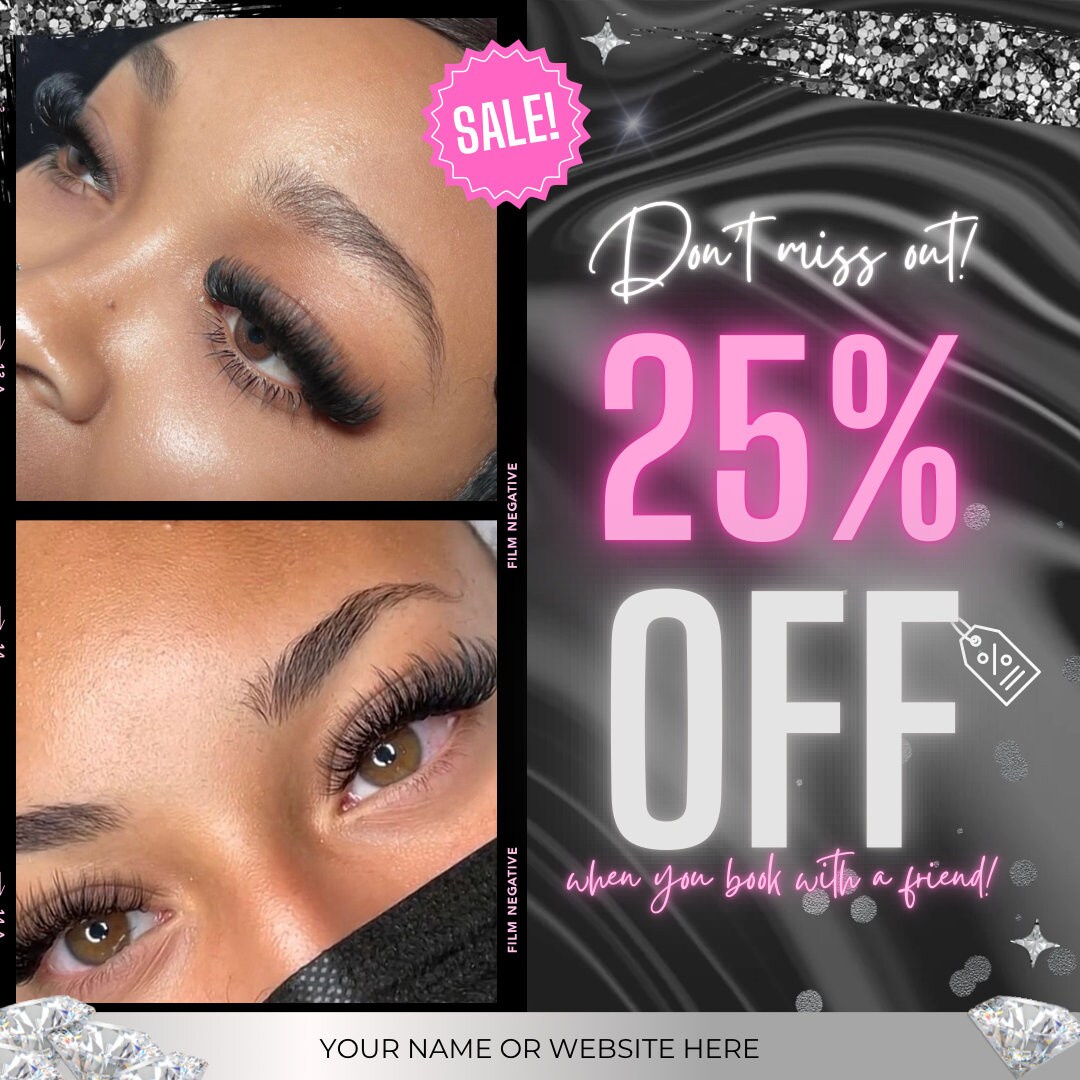 Sale and Discount Template for Businesses, Nails, Hair, Lashes, Beauty ...