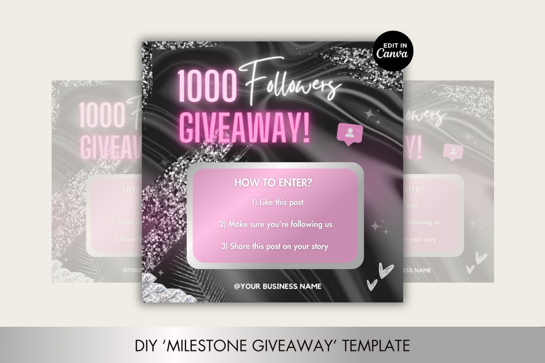 Follower Count Giveaway Template for Instagram Businesses E.g. Hair ...