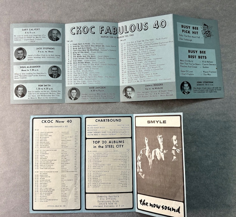 Rare Vintage CKOC 1150 Hamilton Radio Station Top 40 Music Charts From ...