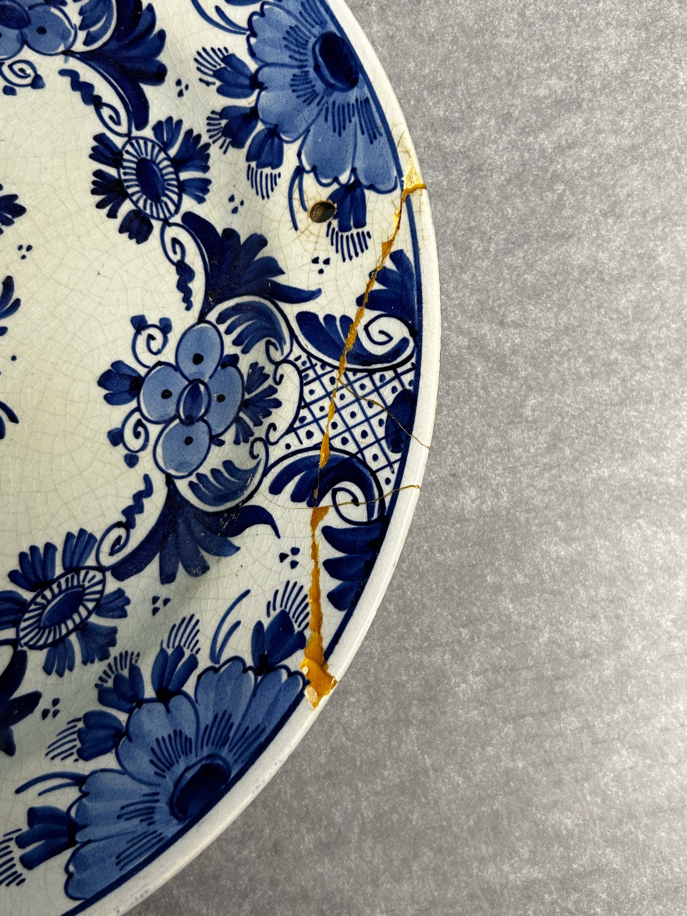 Antique Royal Delft Blue Plate From 1916 repaired - Etsy