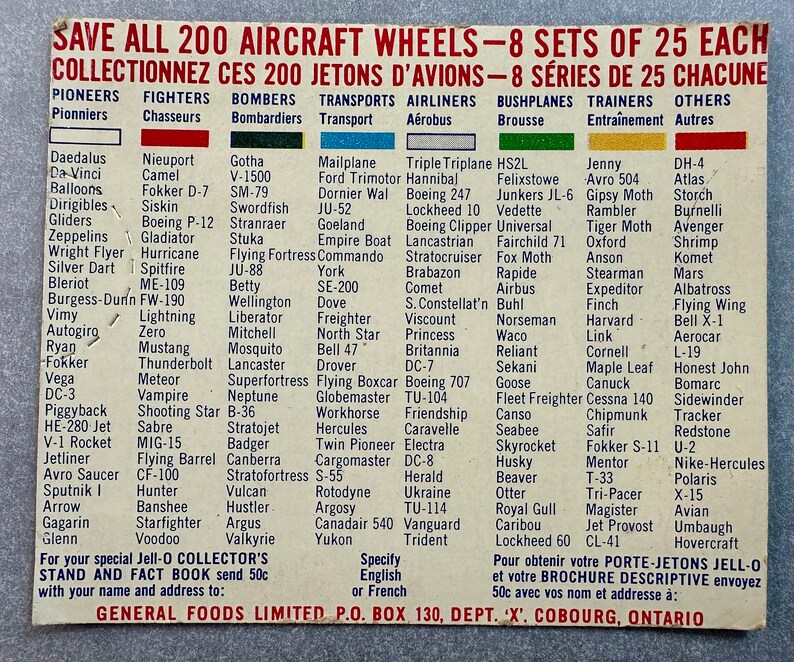 Vintage 1960s Jello Hostess Collectible Airplane Coins. Set of 81 Out ...