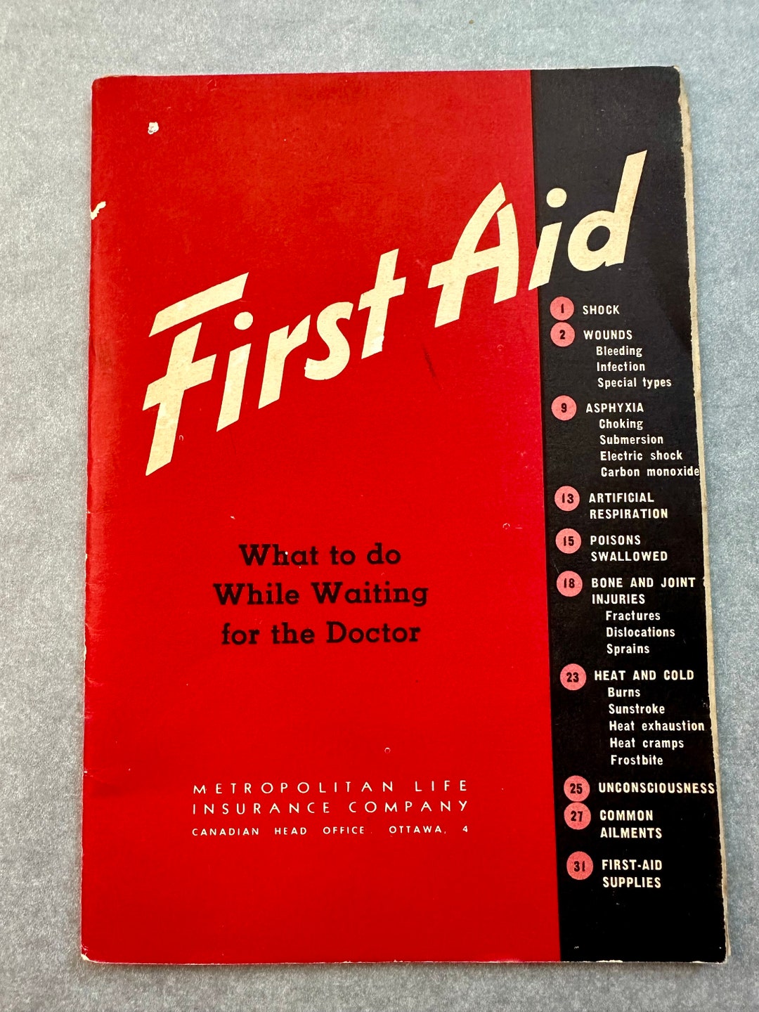 Vintage 1953 “first Aid: What to Do While Waiting for the Doctor ...