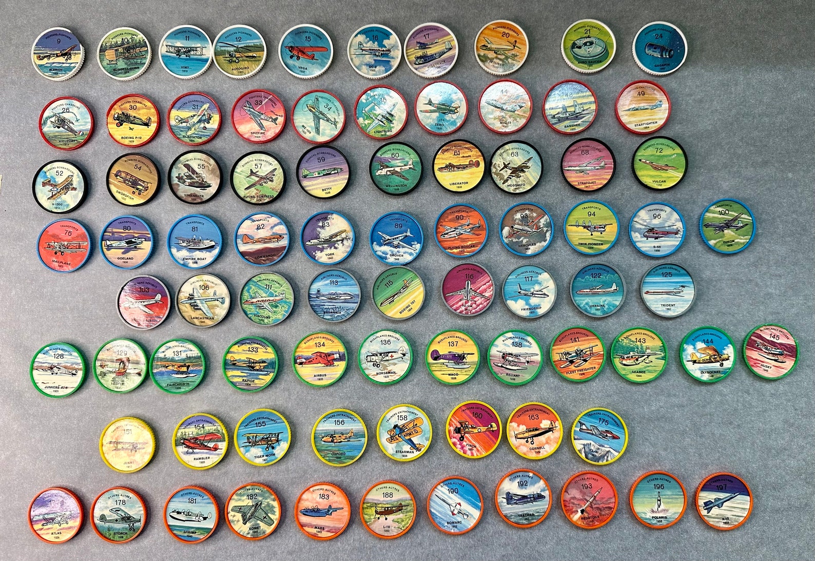 Vintage 1960s Jello Hostess Collectible Airplane Coins. Set of 81 Out ...