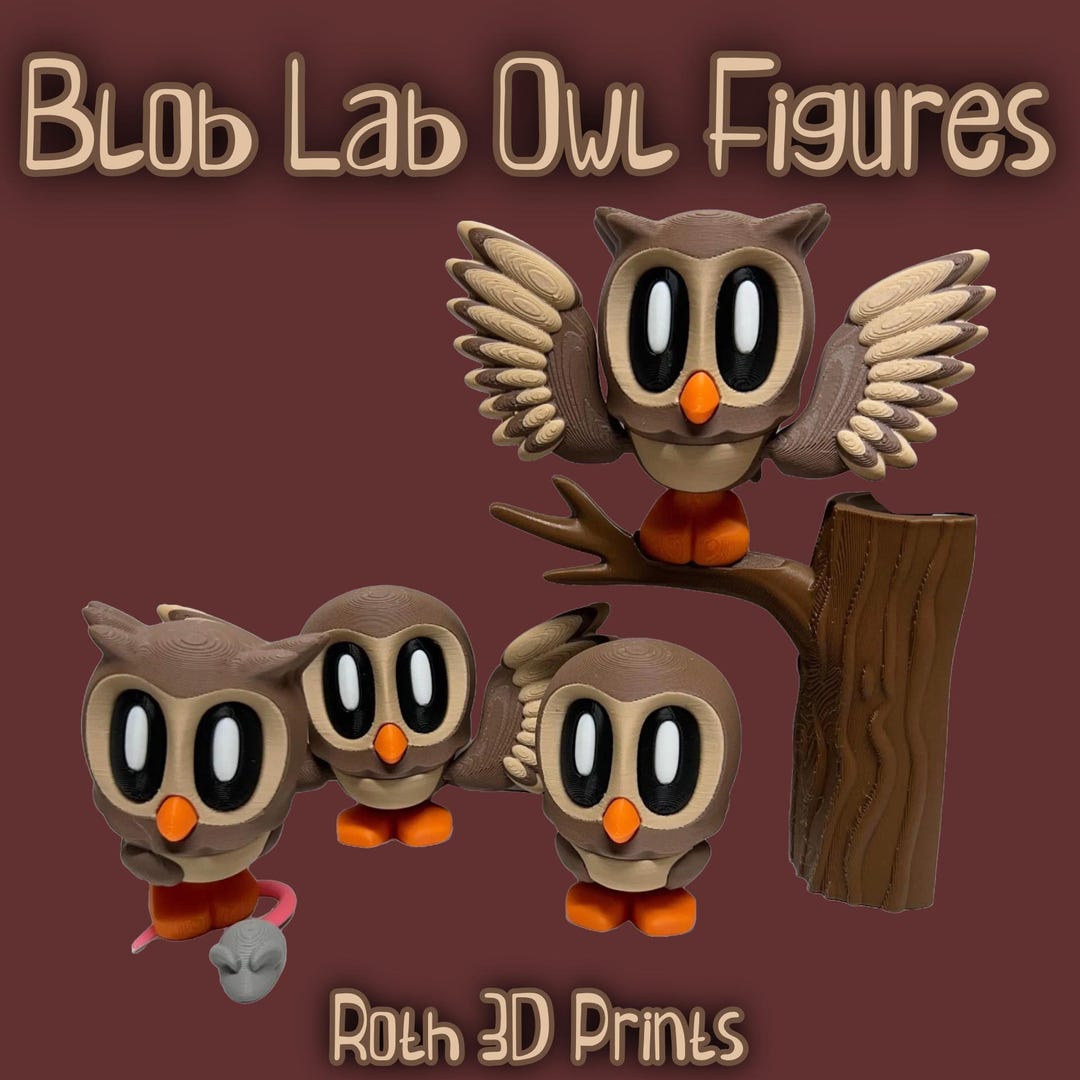 Blob Lab Owl Figures - Etsy