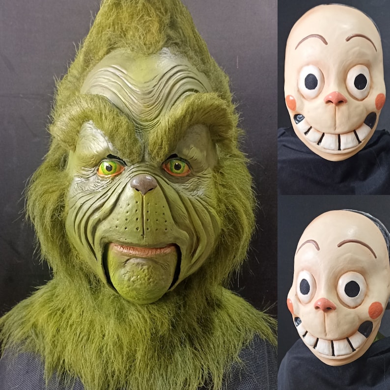 Máscara de latex el Grinch movimiento de la boca máscara - Etsy México