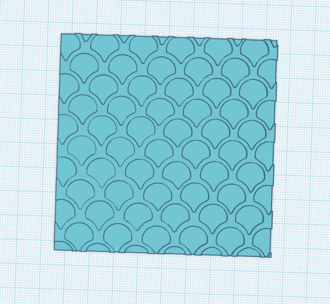 Digital- Mermaid Scales 3D Textured Parchment Paper Embosser STL File ...