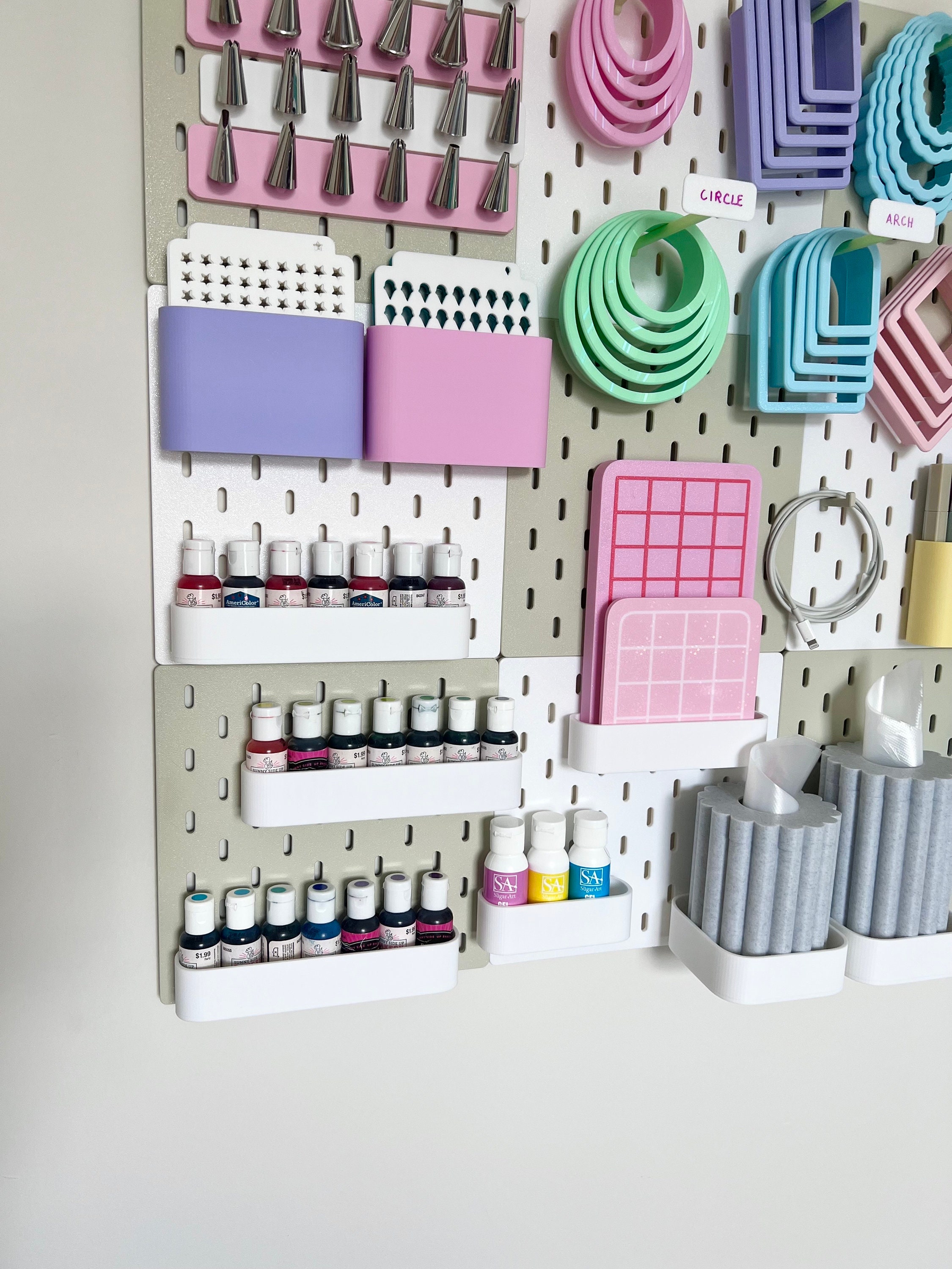 Digital- Gel Food Coloring Bottle Holder for Peg Board (3 Sizes ...