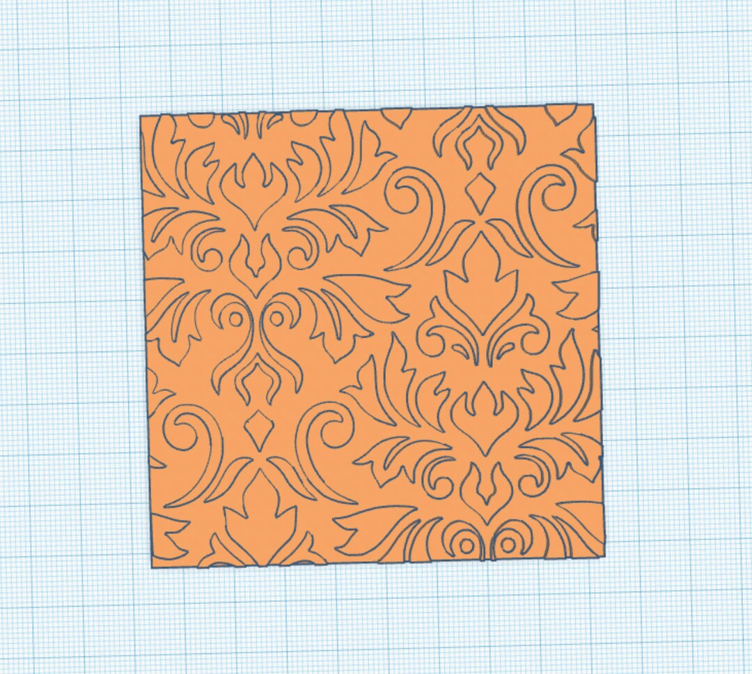 Digital- Damask 3D Textured Parchment Paper Embosser- STL File for 3D ...