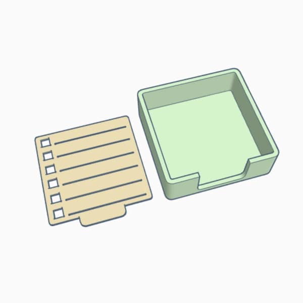 Sticky Note 3d Stl - Etsy