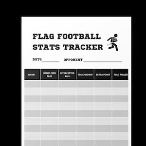 Flag Football Stat Tracker: for Coaches and Moms (digital Download) - Etsy