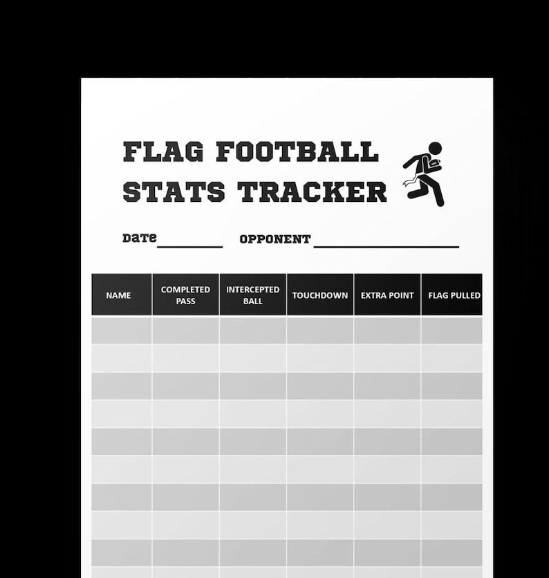 Flag Football Stat Tracker - Digital Download for Coaches and Moms ...
