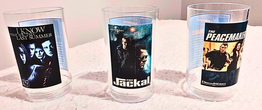 Rare Vintage Blockbuster Lot of 2 Glasses / Cups - the Jackal - the ...