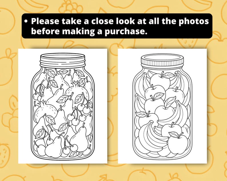 Jar of Mixed Fruits Coloring Page | Fruit Arrangement in Jar Printable ...