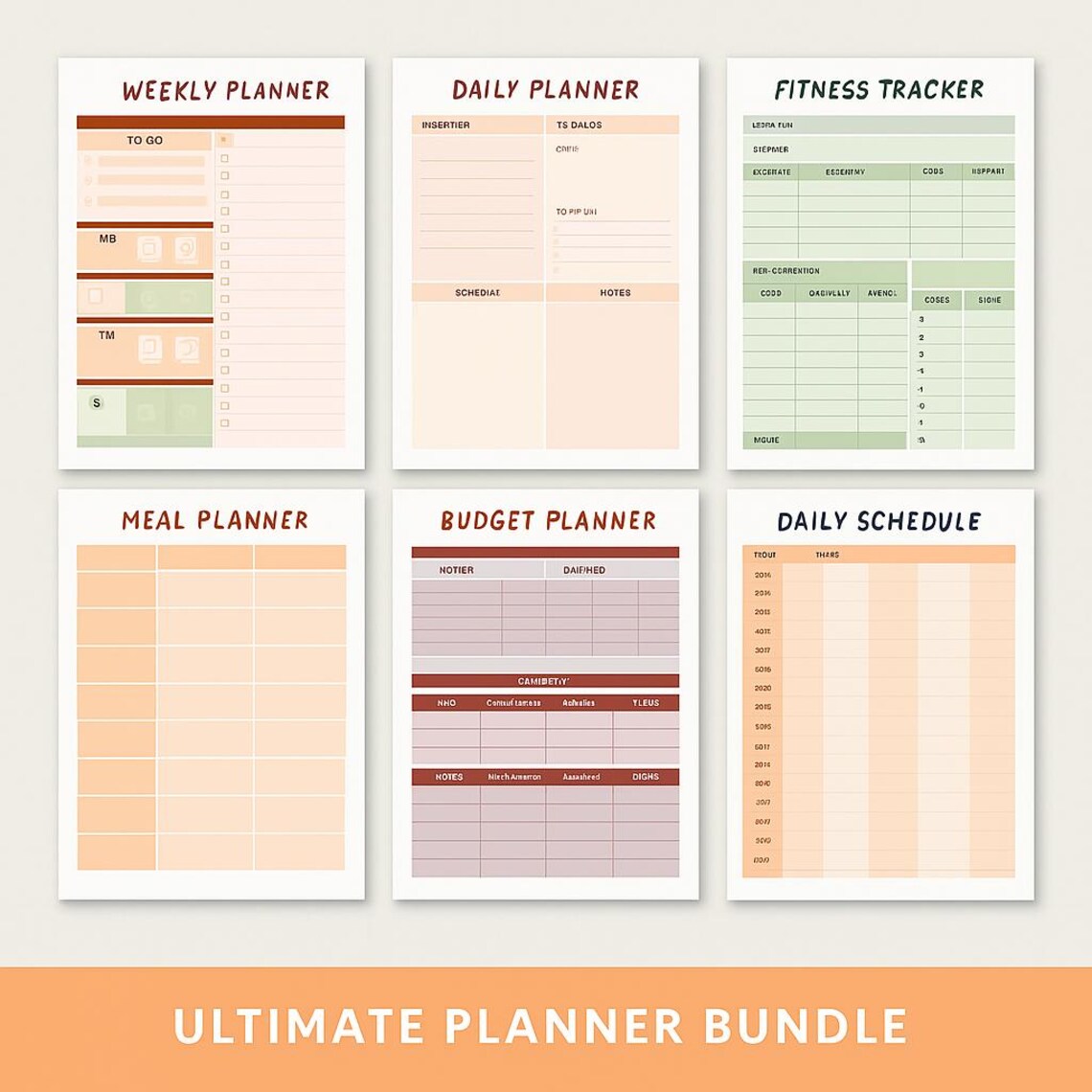Ultimate Planner Bundle | Printable Daily, Weekly, Meal, Budget Fitness ...
