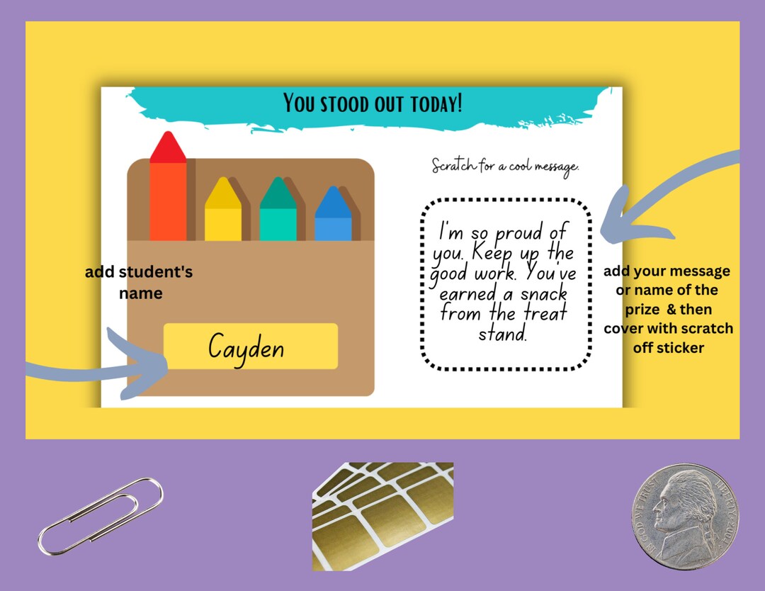 Teacher Scratch off Reward Cards for Students - Etsy