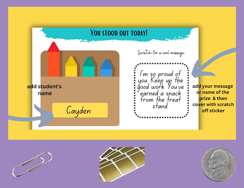 Teacher Scratch off Reward Cards for Students - Etsy