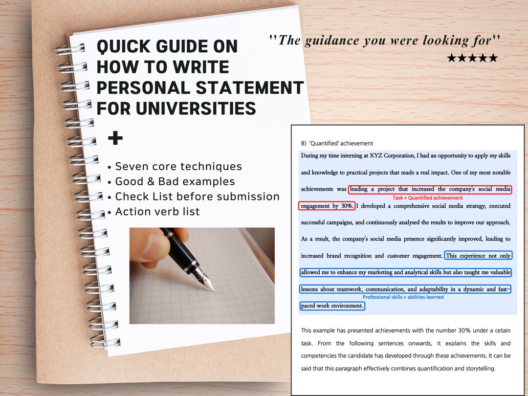 Personal Statement Guideline for University - Etsy