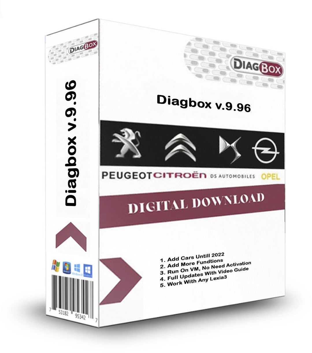 DIAGBOX 9.96 2025 Diagnosis for Peugeot Citroen DS Opel - Etsy