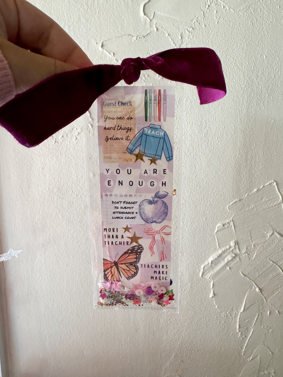 Teacher Shaker Bookmark, Back to School Bookmark, Teacher Gift, Back to ...