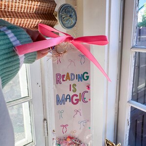 Reading is Magic Bows Shaker Style Bookmark. St. Patrick’s Day Bookmark ...