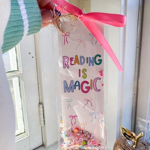 Reading is Magic Bows Shaker Style Bookmark. St. Patrick’s Day Bookmark ...