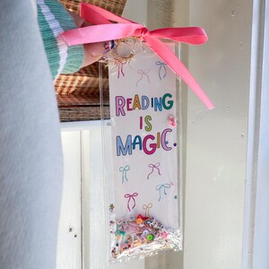 Reading is Magic Bows Shaker Style Bookmark. St. Patrick’s Day Bookmark ...