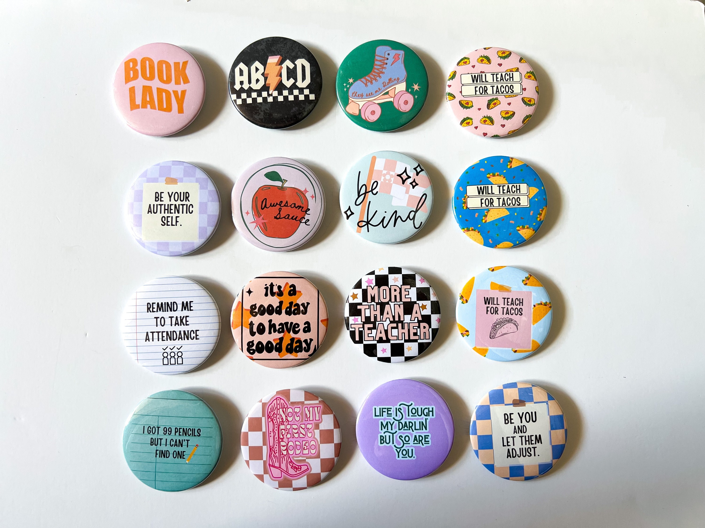 Back to School Teacher and Student Button Pins / Magnets - Etsy