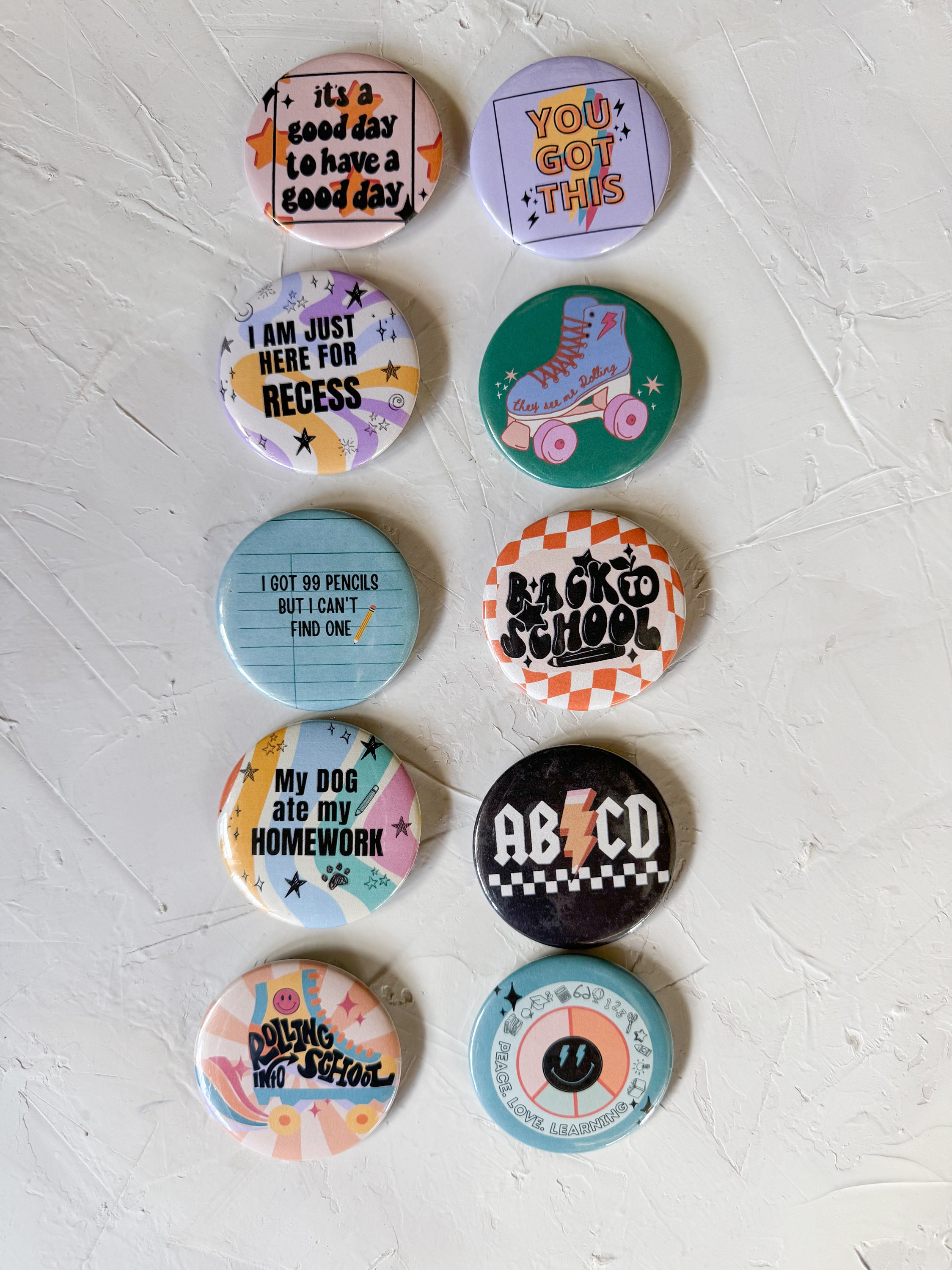 Back to School Teacher and Student Button Pins / Magnets - Etsy