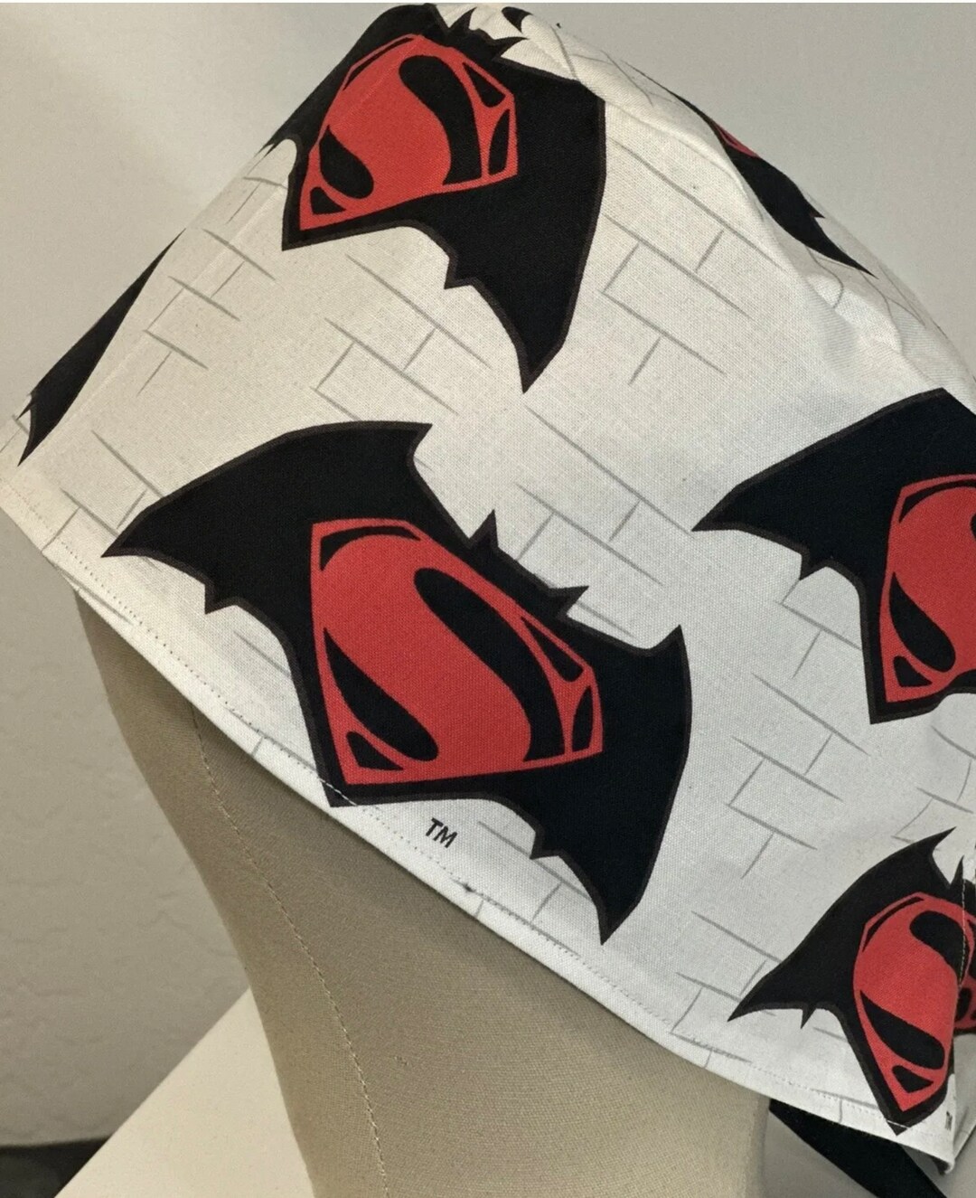 Men/women Surgical Scrub Cap Lined Batman VS Superman ,very Cool 100% ...