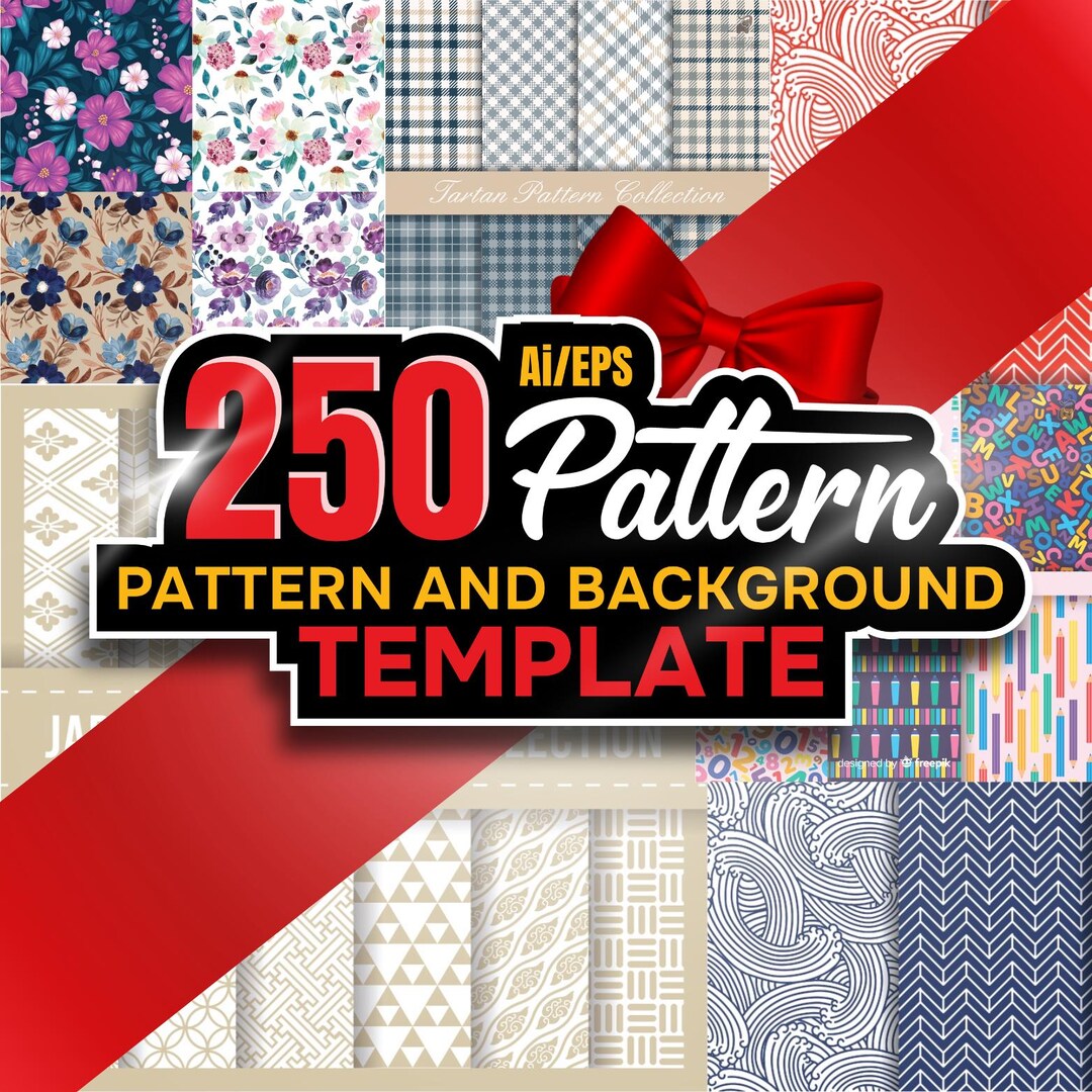 250 Vector Patterns & Backgrounds Eps/ai Digital Template for Graphic ...