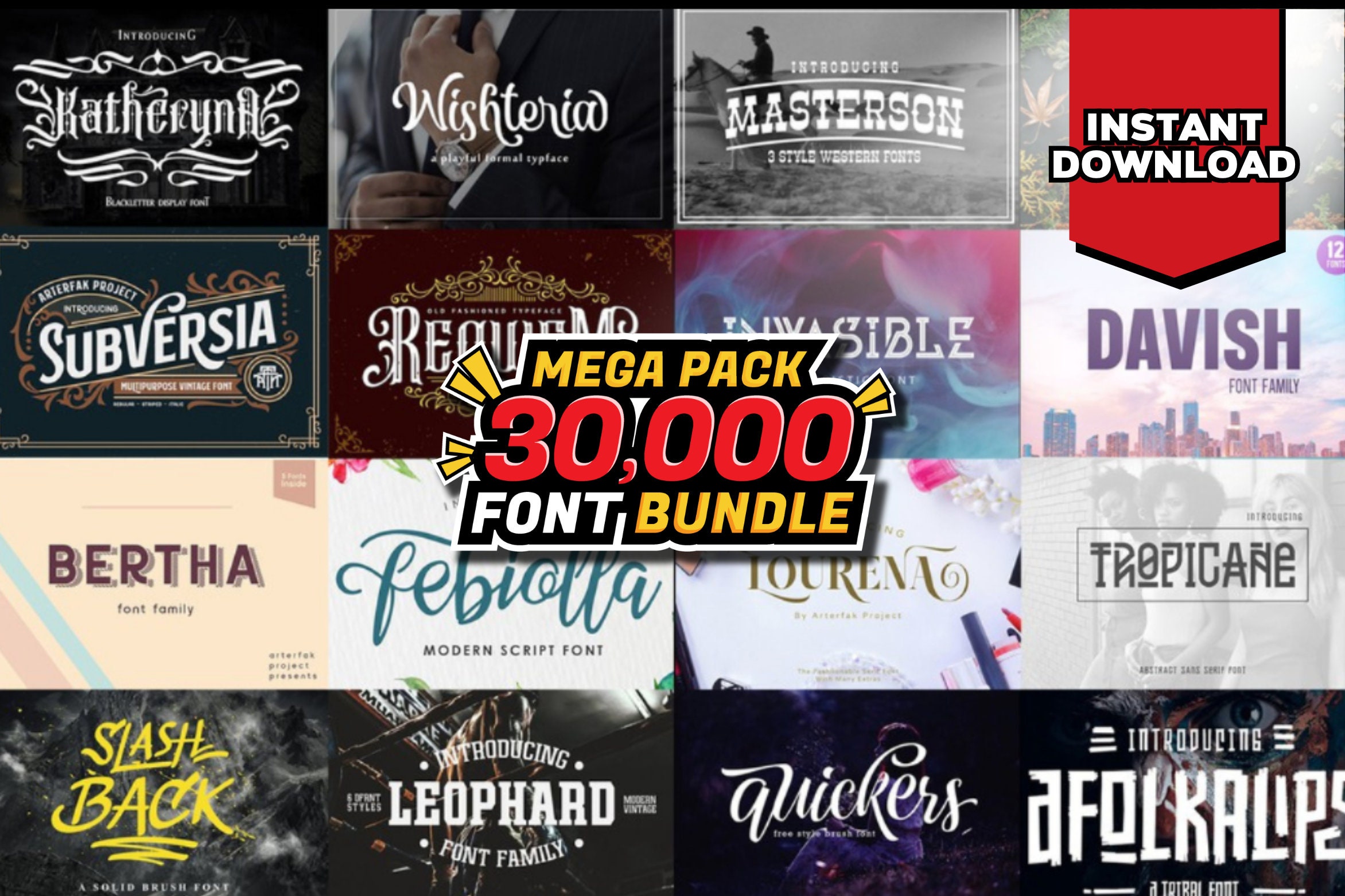 30,000 Fonts MEGA Pack Bundle for Crafters (instant Download) - Etsy