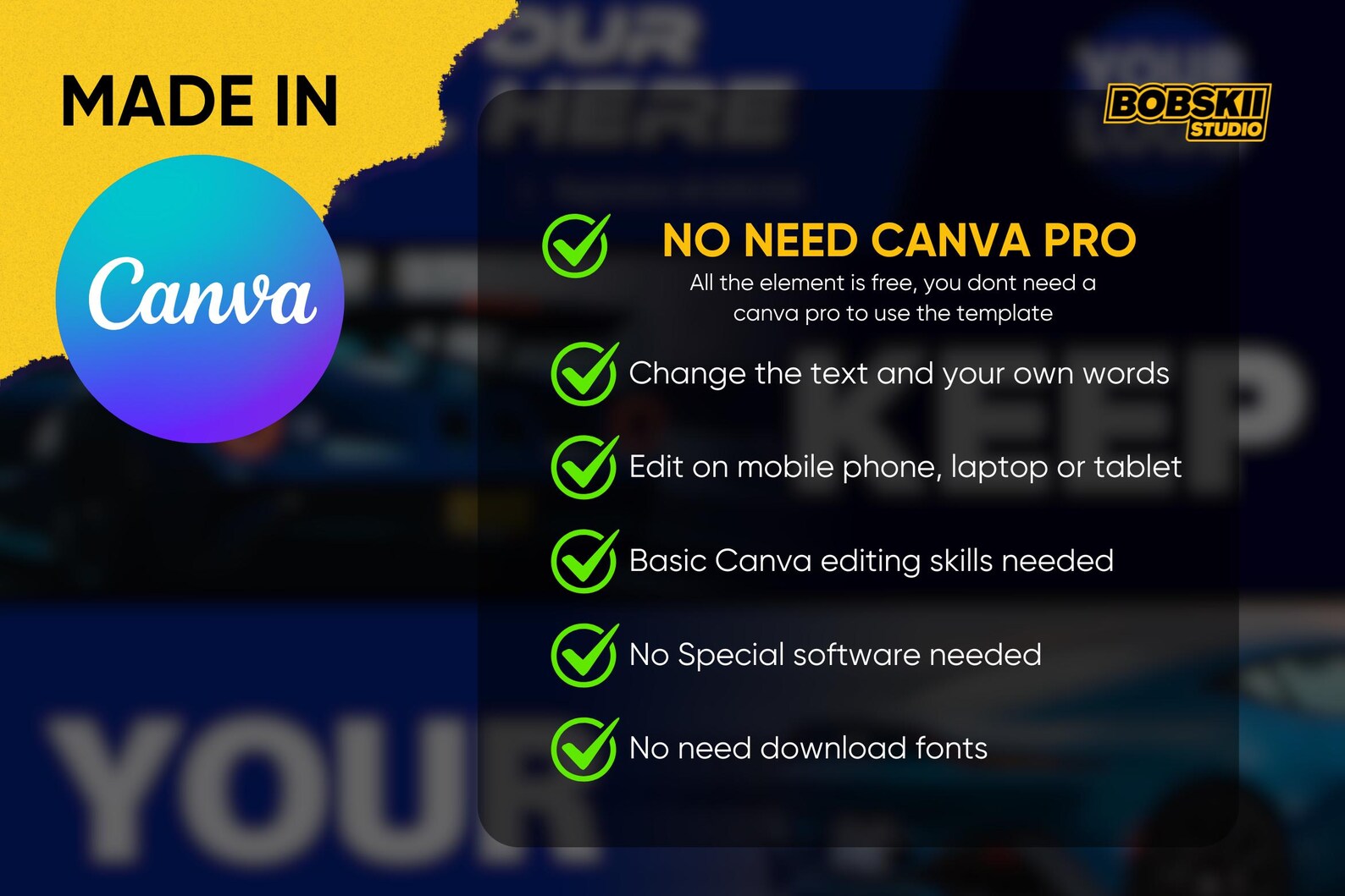 Editable Canva Car Poster Template "car Poster Template – "no Need ...