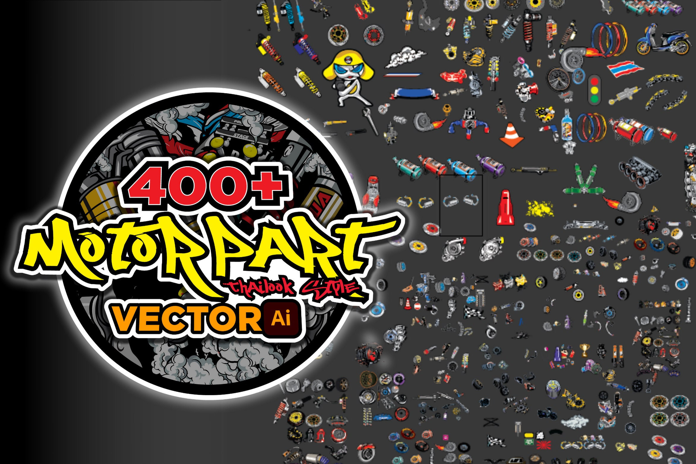 400+ Motor Parts and Spare Parts Vector (thailook Design) - Etsy