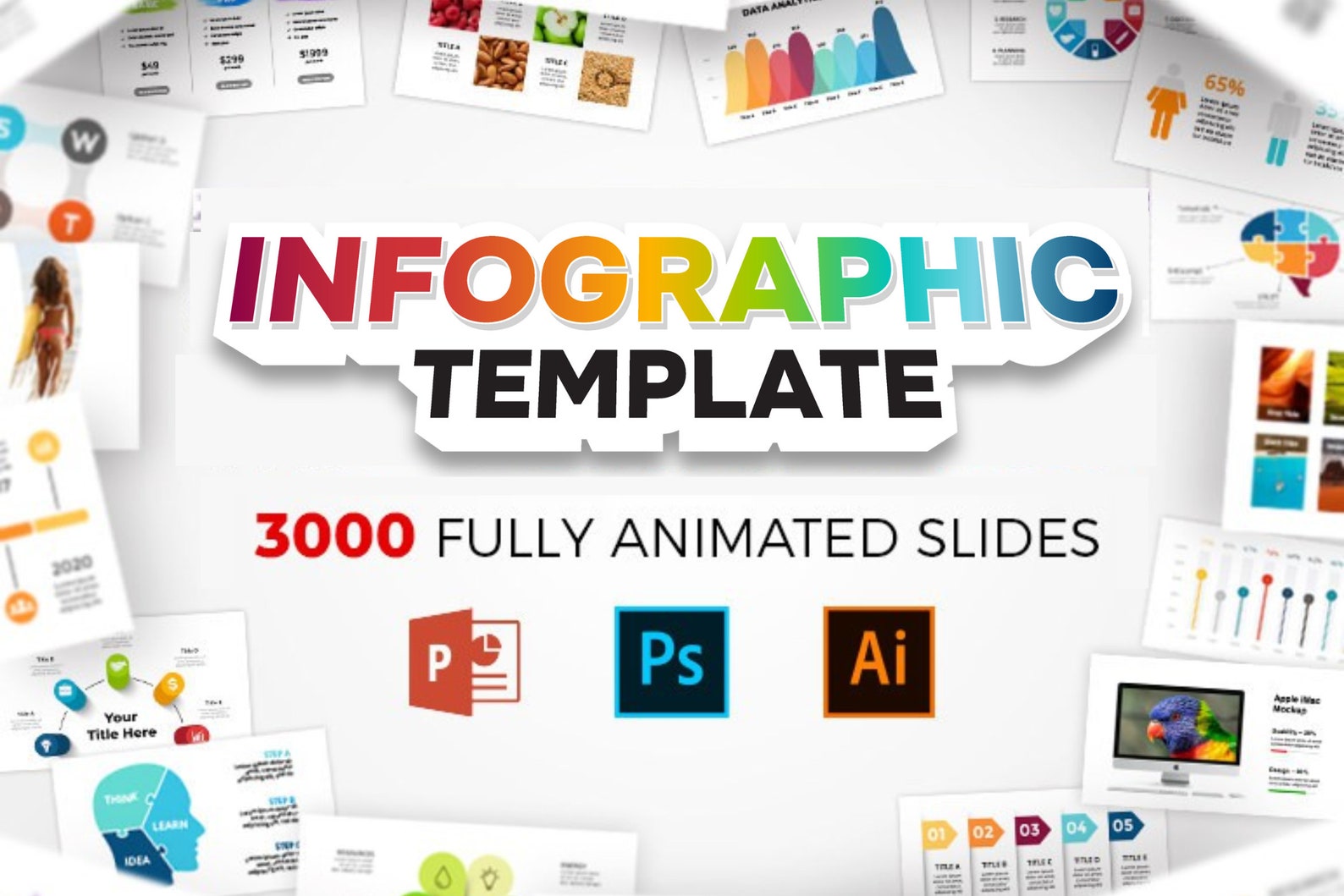 Animated Infographics Powerpoint Template Bundle - Etsy