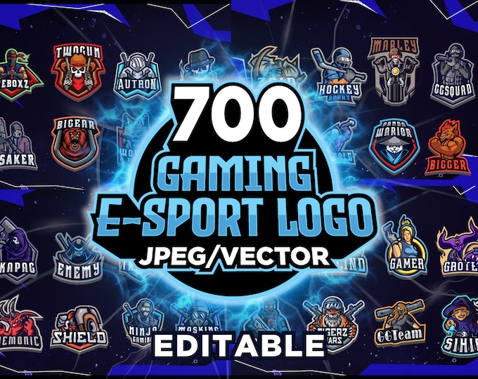700 Gaming Logo Vector, Logos Templates Easy to Use for Online Game ...