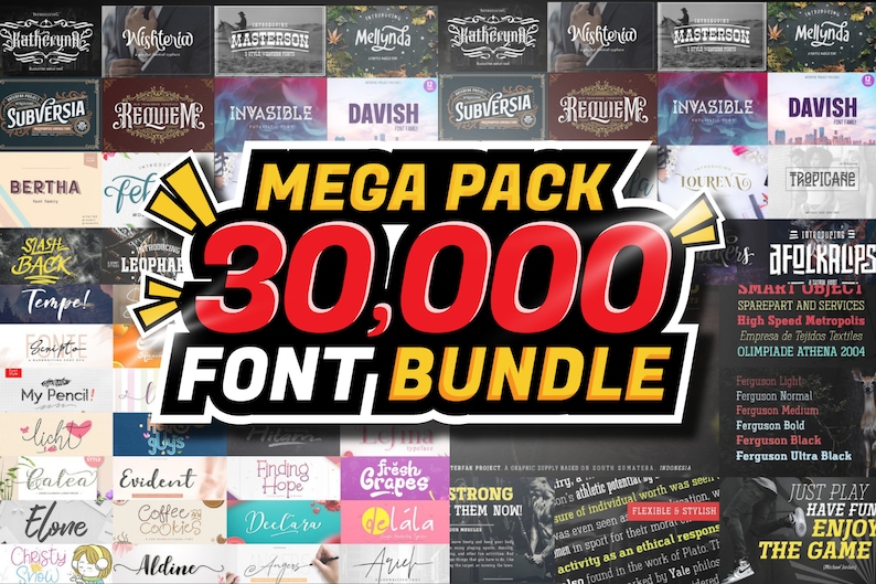 30,000 Fonts MEGA Pack Bundle for Crafters (instant Download) - Etsy