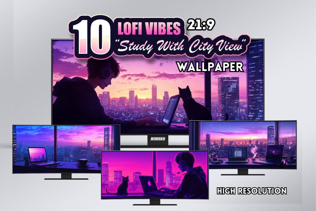 LOFI City View Study Wide Wallpaper – Perfect 21:9 Background for ...