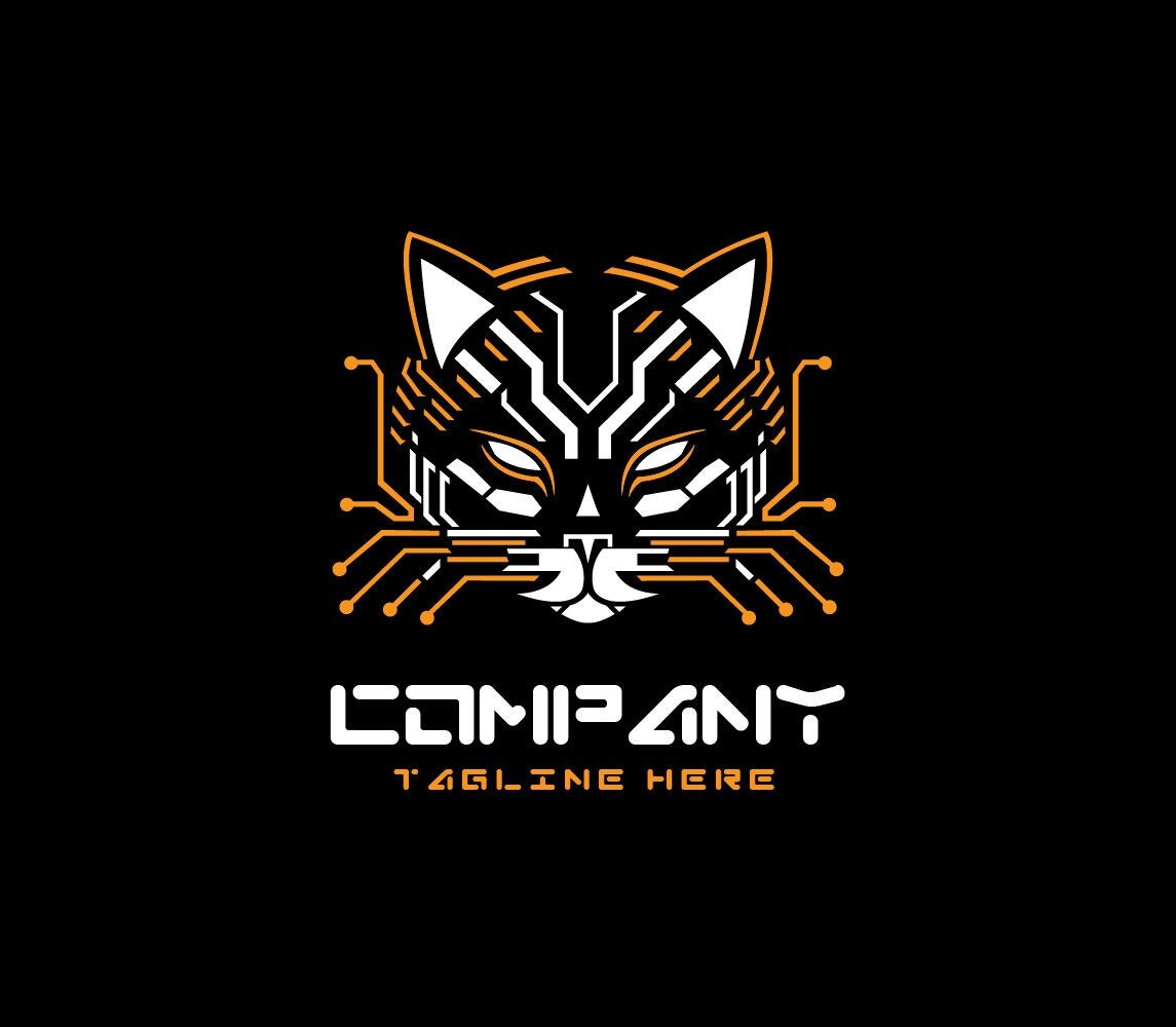 Cat Tech Logo Unique Digital Brand Design % Once It's Sold It's Gone ...