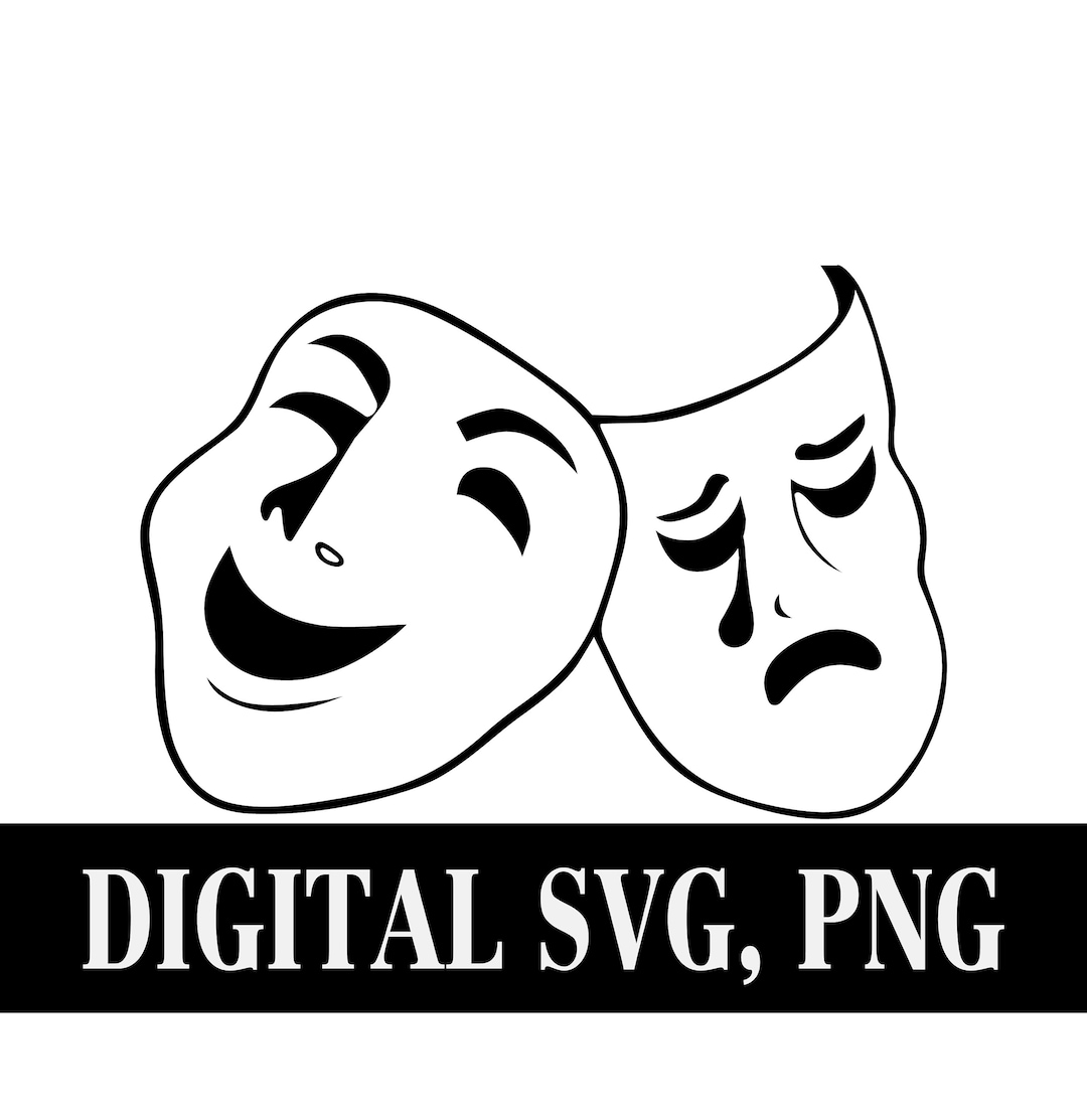 Comedy Tragedy Masks Tear Drop SVG Png. Digital PNG SVG. - Etsy