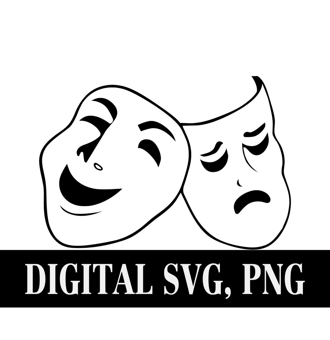 Comedy Tragedy Masks SVG Png. Digital PNG SVG. T-shirt - Etsy