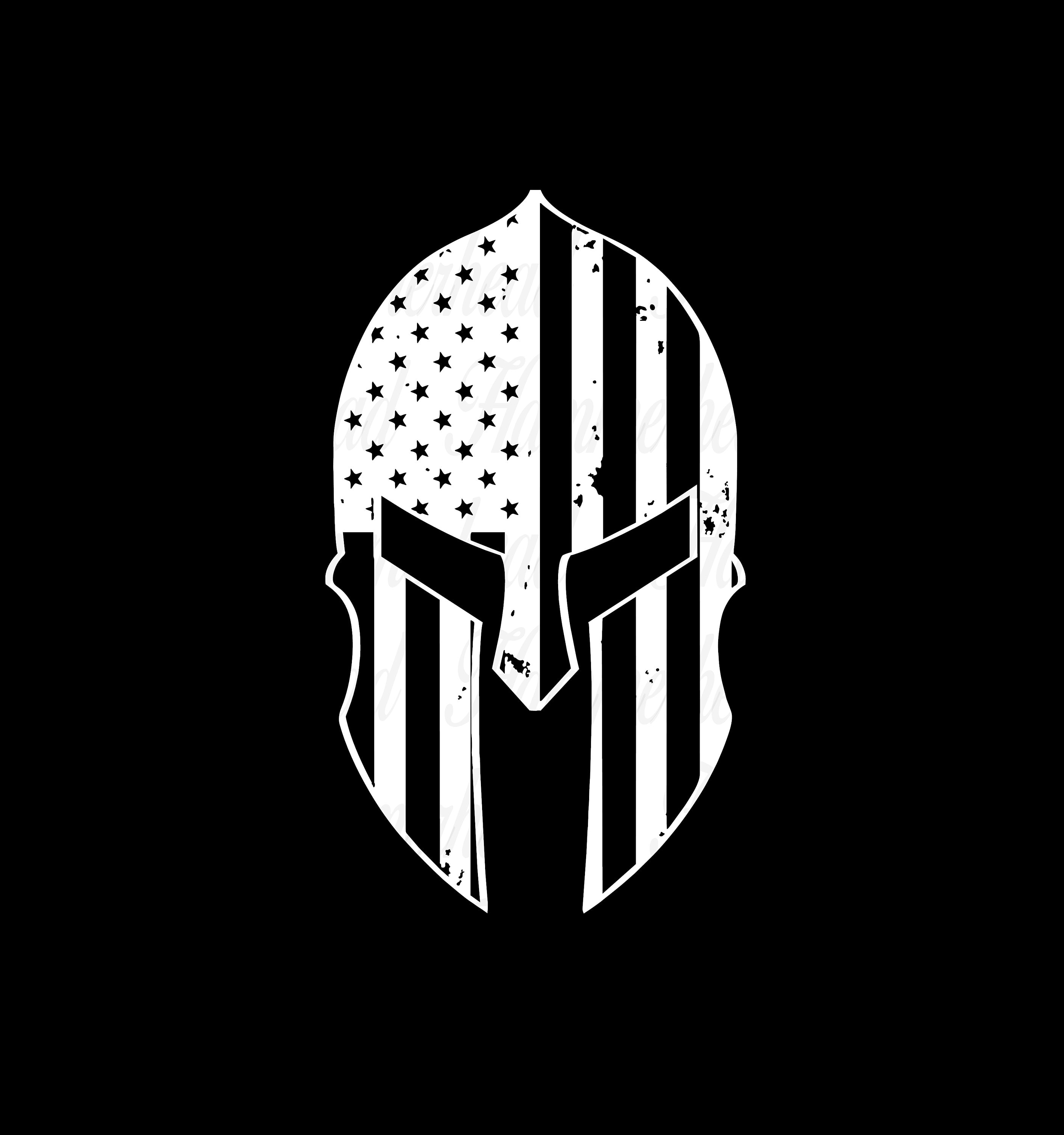 Spartan Helmet With American Flag. Digital SVG, PNG. T-shirt Design ...